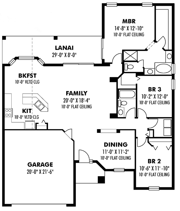 House Plan 66824 - Traditional Style with 1745 Sq Ft, 3 Bed, 2 Ba ...