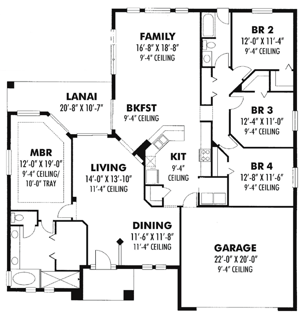 House Plan 66858 - Ranch Style with 2282 Sq Ft, 4 Bed, 2 Bath ...