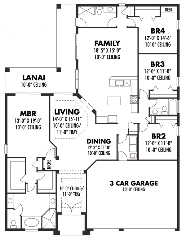 House Plan 66868 - Ranch Style with 2513 Sq Ft, 4 Bed, 3 Bath ...
