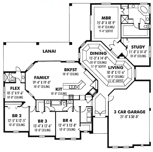 House Plan 66892 - Traditional Style with 3114 Sq Ft, 4 Bed, 3 Ba ...