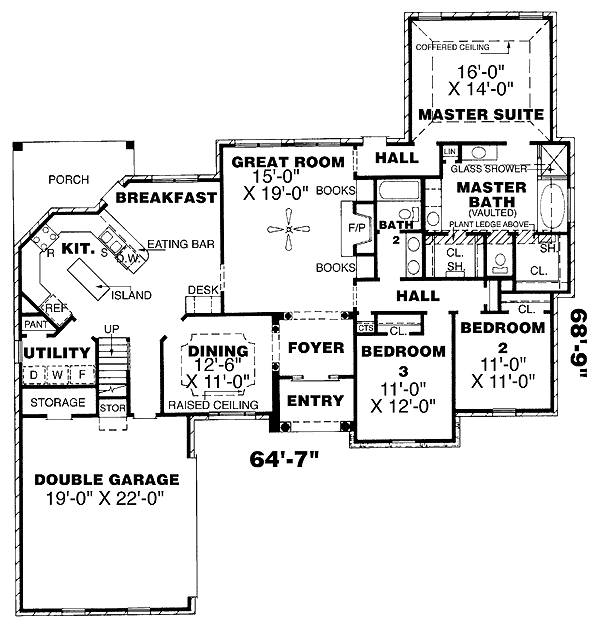 House Plan 67072 - Traditional Style with 2095 Sq Ft, 3 Bed, 2 Ba ...