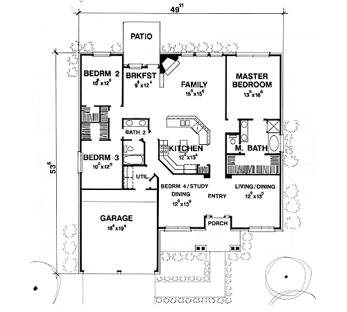 House Plan 67664 - One-Story Style with 1837 Sq Ft, 3 Bed, 2 Bath ...