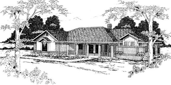 House Plan 69251 - Traditional Style with 2071 Sq Ft, 3 Bed, 2 Ba