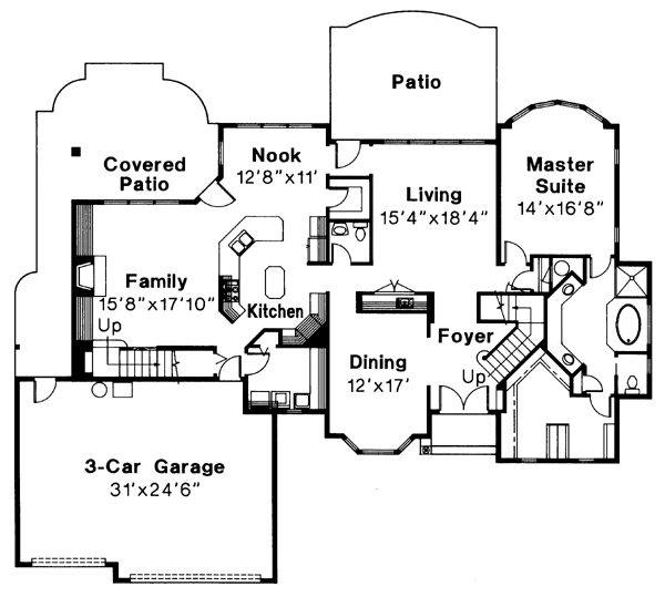 House Plan 69404 - European Style with 3401 Sq Ft, 4 Bed, 3 Bath ...