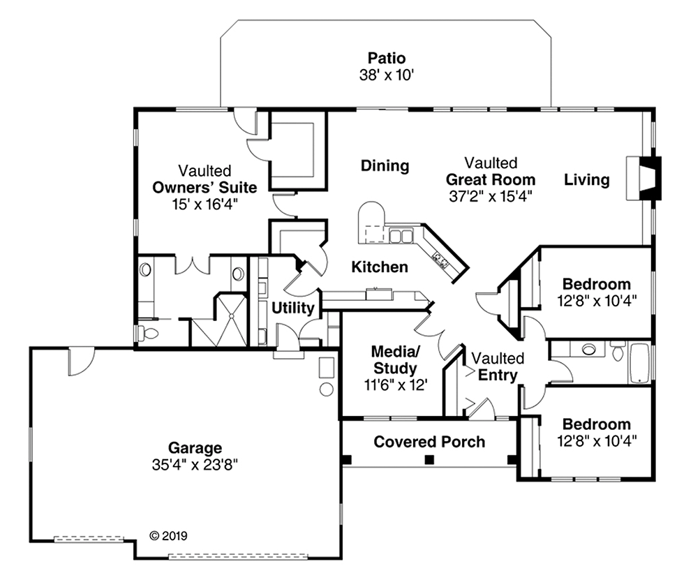 House Plan 69407 - Southwest Style with 2087 Sq Ft, 3 Bed, 2 Bath ...