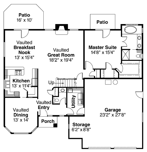House Plan 69466 - Traditional Style with 2187 Sq Ft, 3 Bed, 2 Ba ...