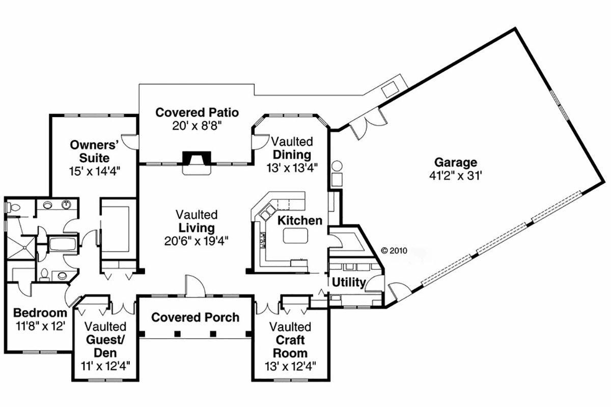House Plan 69663 - Traditional Style with 2260 Sq Ft, 3 Bed, 2 Ba ...
