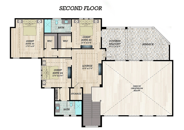 House Plan 71554 - Modern Style with 6157 Sq Ft, 6 Bed, 5 Bath, 2 ...