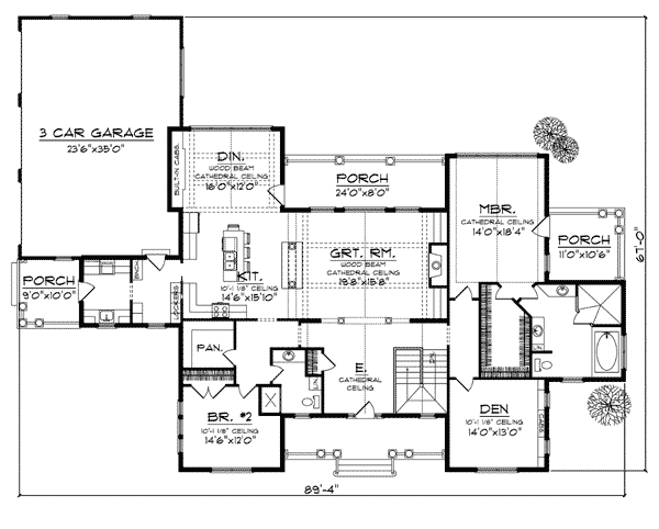House Plan 73001 - Traditional Style with 4579 Sq Ft, 4 Bed, 2 Ba ...
