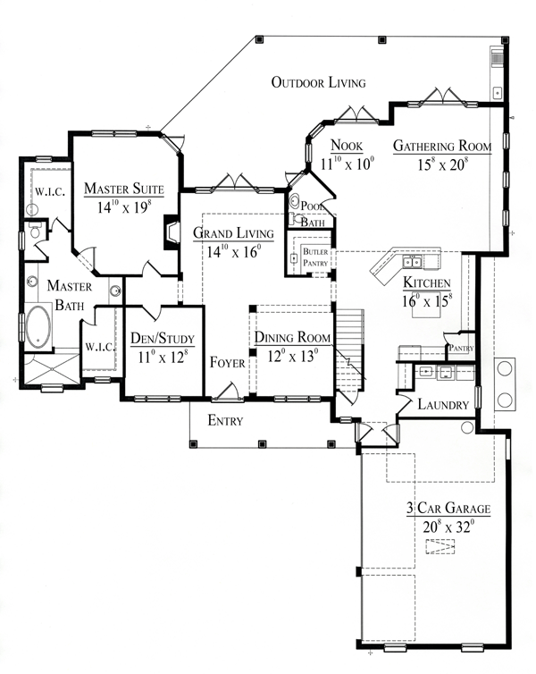 House Plan 74207 - Traditional Style with 3709 Sq Ft, 4 Bed, 3 Ba ...