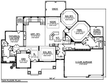 House Plan 75226 - Craftsman Style with 3418 Sq Ft, 2 Bed, 2 Bath