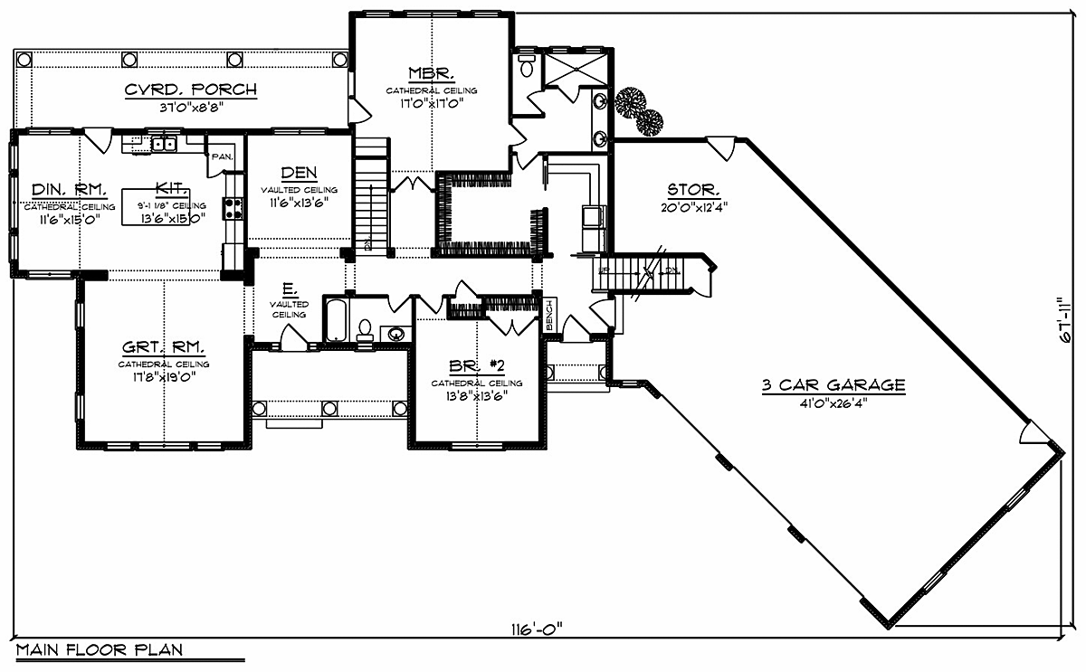 House Plan 75474 - Traditional Style with 3866 Sq Ft, 4 Bed, 2 Ba ...