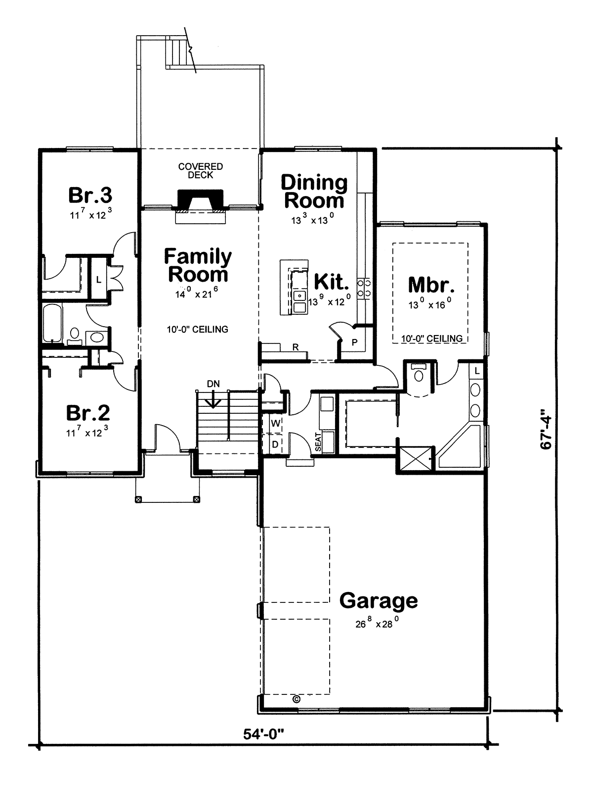 House Plan 75752 - Traditional Style with 1837 Sq Ft, 3 Bed, 2 Ba ...