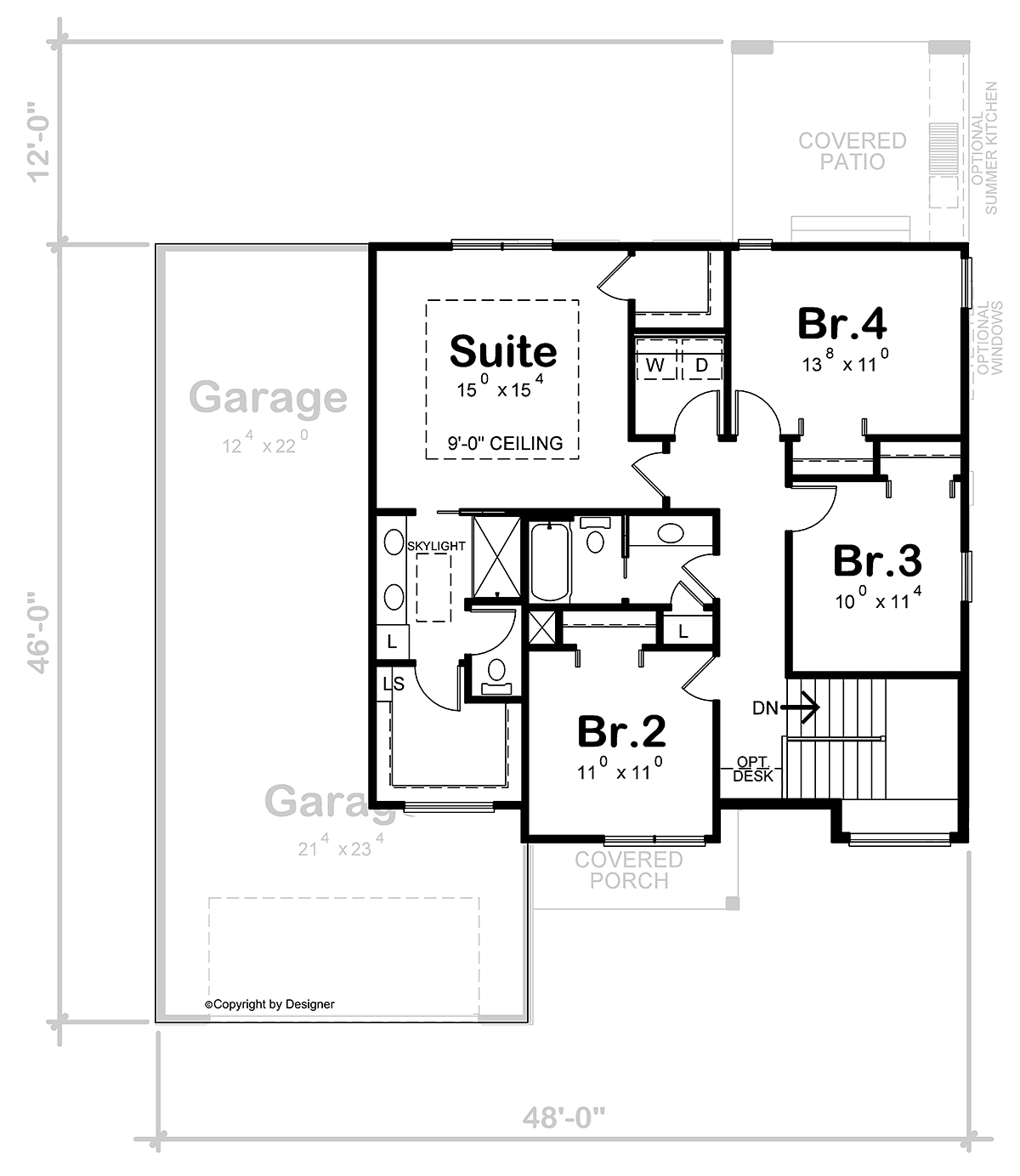 House Plan 75779 - Contemporary Style with 2198 Sq Ft, 4 Bed, 1 B ...