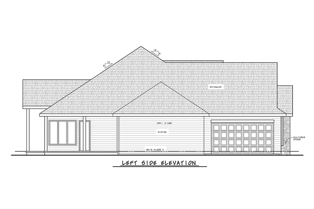 House Plan 75798 - Modern Style with 2449 Sq Ft, 3 Bed, 2 Bath, 1 ...