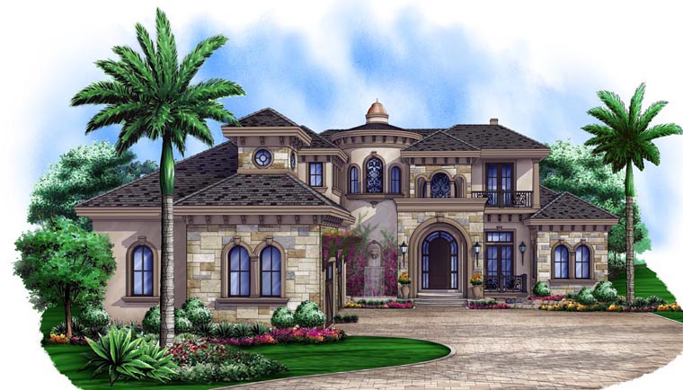 House Plan 75912 - Mediterranean Style with 6193 Sq Ft, 5 Bed, 5 ...