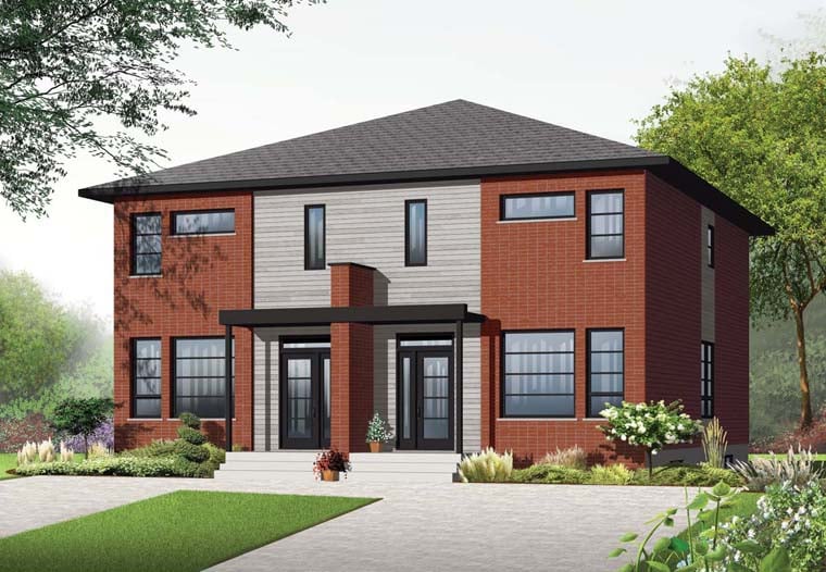 Multi-Family Plan 76178 - Contemporary Style with 3172 Sq Ft, 5 B ...