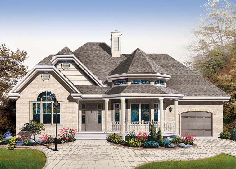 House Plan 76230 - European Style with 1243 Sq Ft, 2 Bed, 1 Bath ...