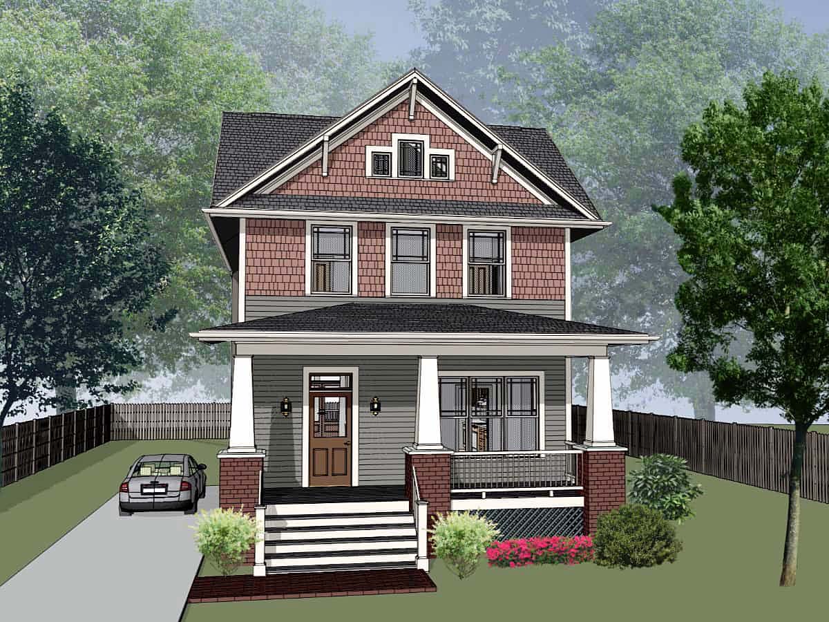 House Plan 76600 - Narrow Lot Style with 2173 Sq Ft, 3 Bed, 2 Bat ...