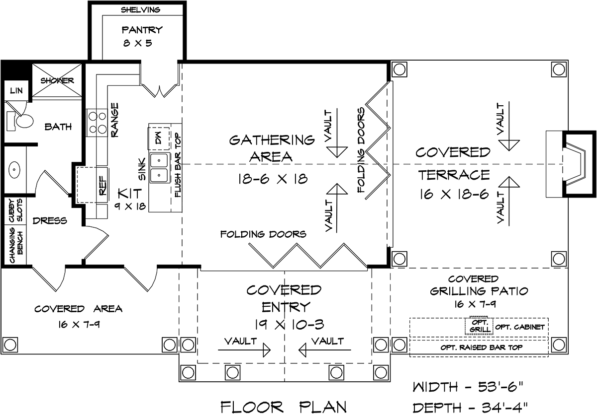 Misc Plan 76724 - Traditional Style with 700 Sq Ft
