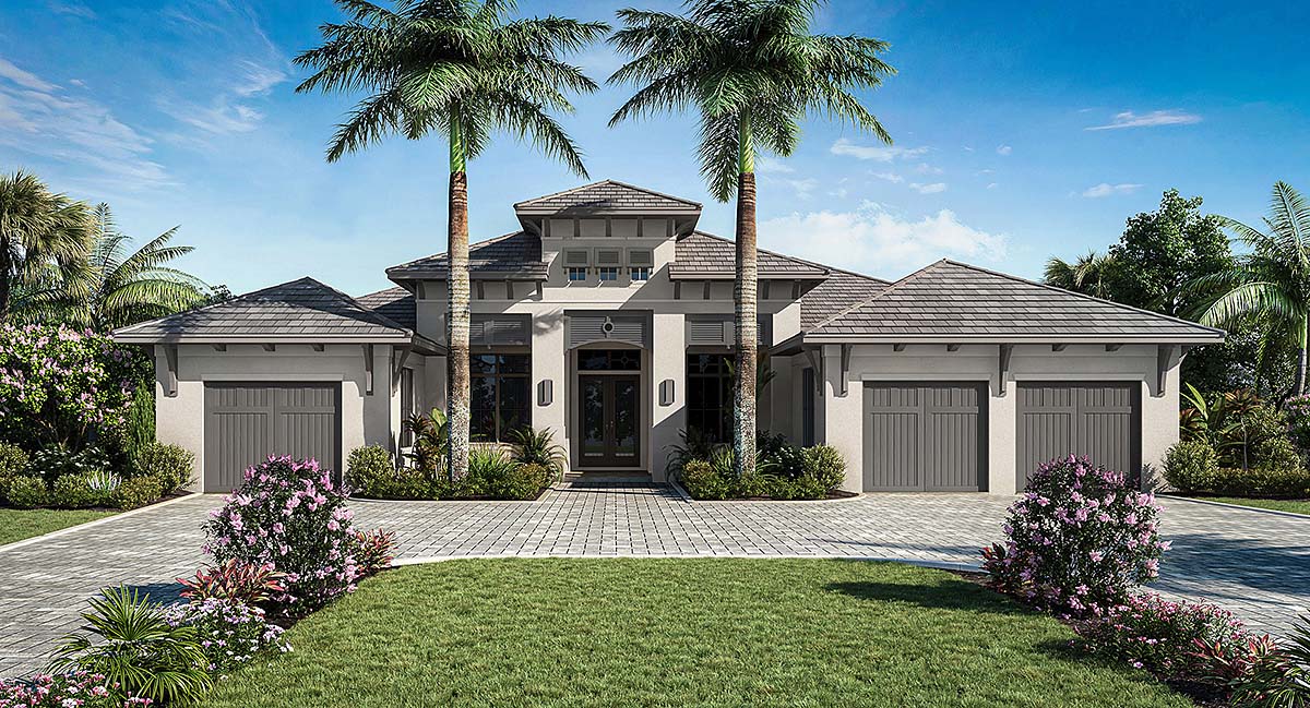 House Plan 77520 - Mediterranean Style with 3785 Sq Ft, 4 Bed, 4 ...