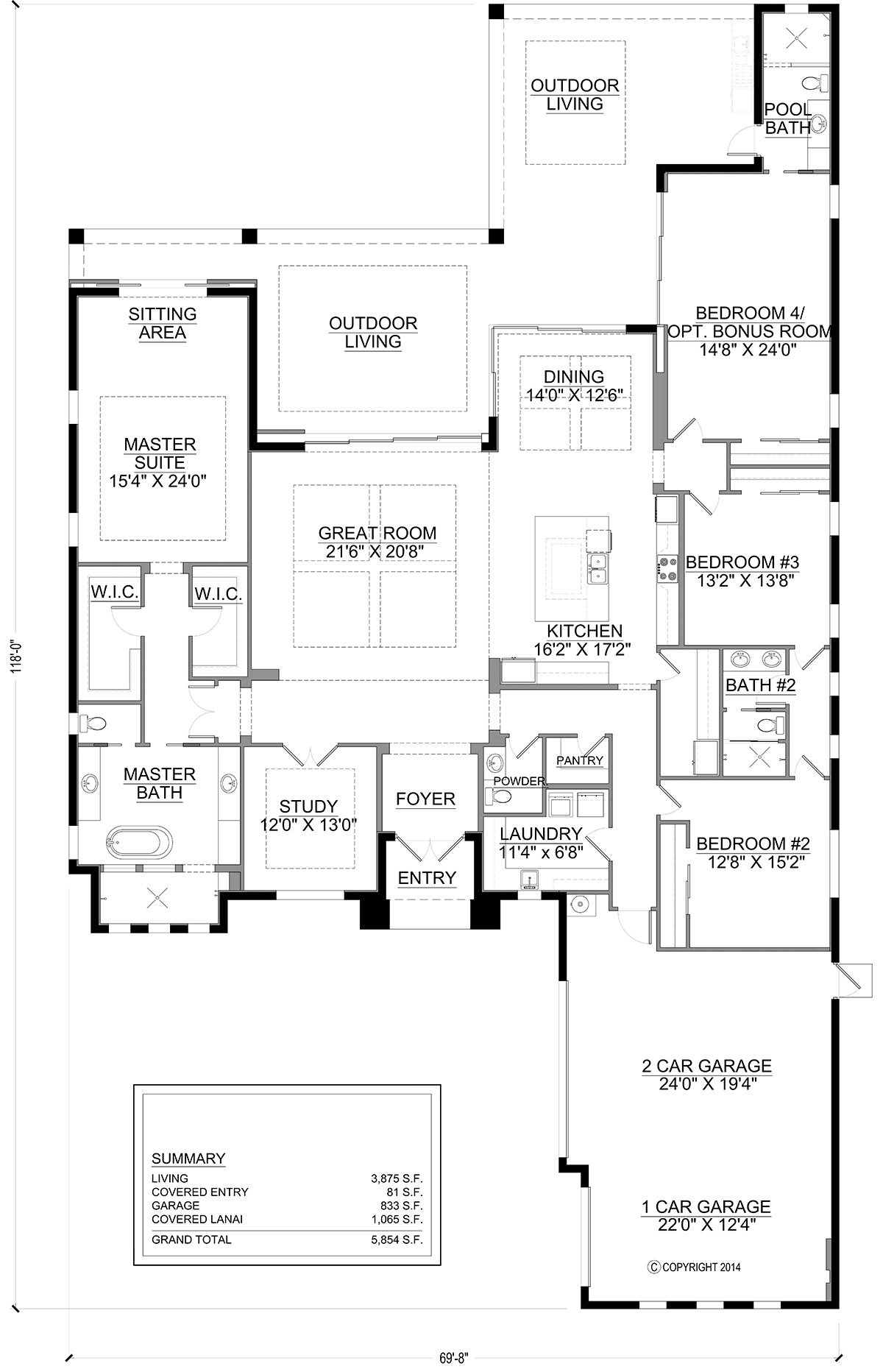 House Plan 77607 - Modern Style with 3875 Sq Ft, 4 Bed, 3 Bath, 1 ...