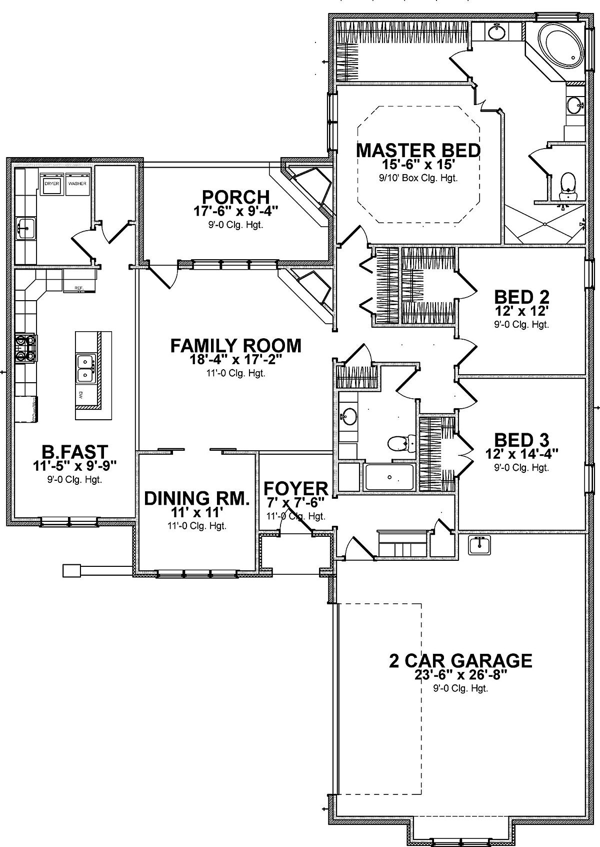 House Plan 78500 - Traditional Style with 2209 Sq Ft, 3 Bed, 2 Ba ...