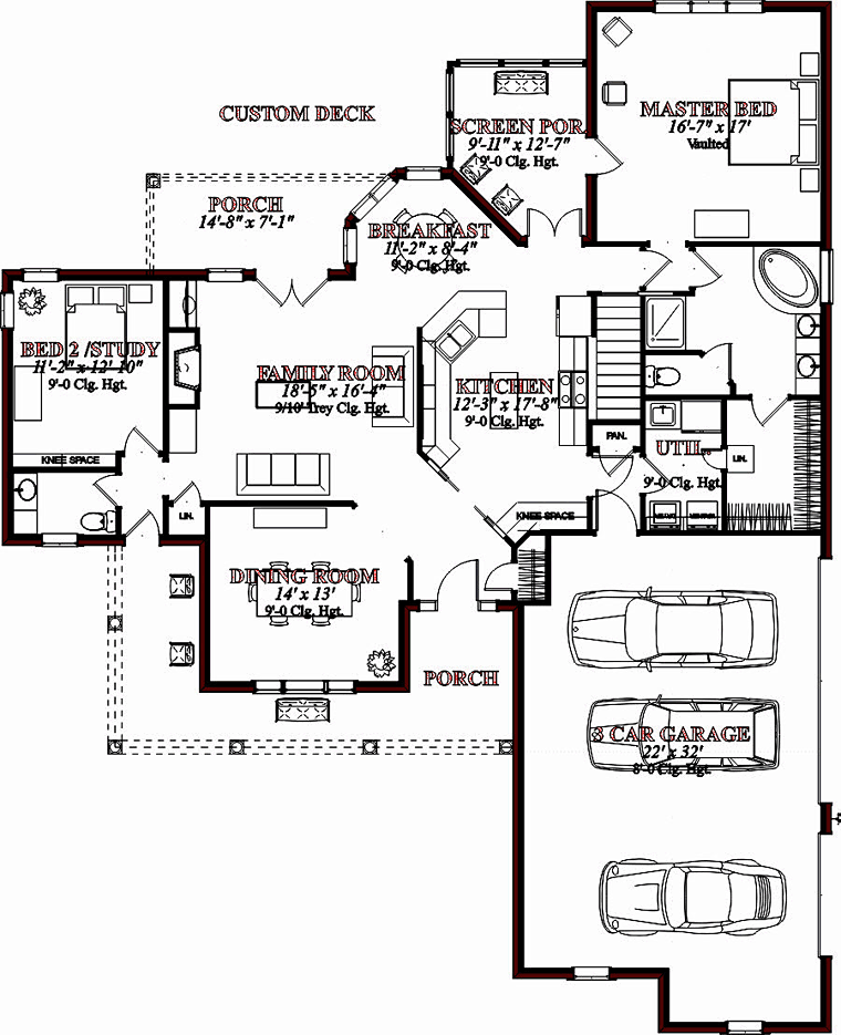 House Plan 78600 - Traditional Style with 3572 Sq Ft, 3 Bed, 2 Ba ...