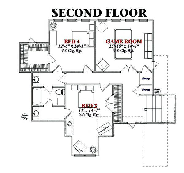 House Plan 78777 - Contemporary Style with 3934 Sq Ft, 4 Bed, 3 B ...