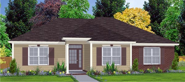 House Plan 78803 - Contemporary Style with 1470 Sq Ft, 3 Bed, 2 B ...