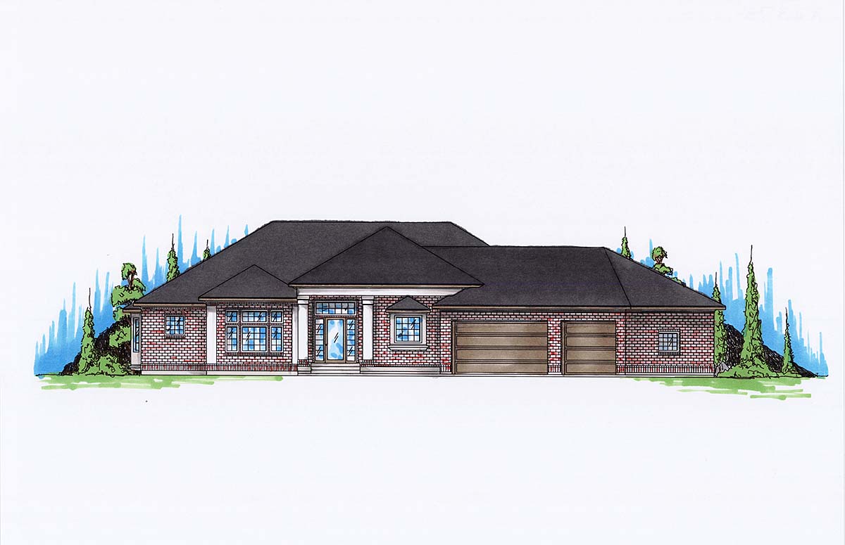 House Plan 79788 - Contemporary Style with 2373 Sq Ft, 4 Bed, 2 B ...
