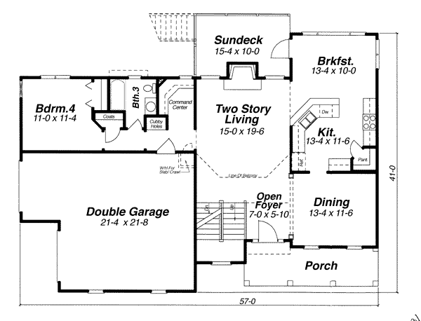 House Plan 80208 - Southern Style with 2527 Sq Ft, 4 Bed, 3 Bath ...