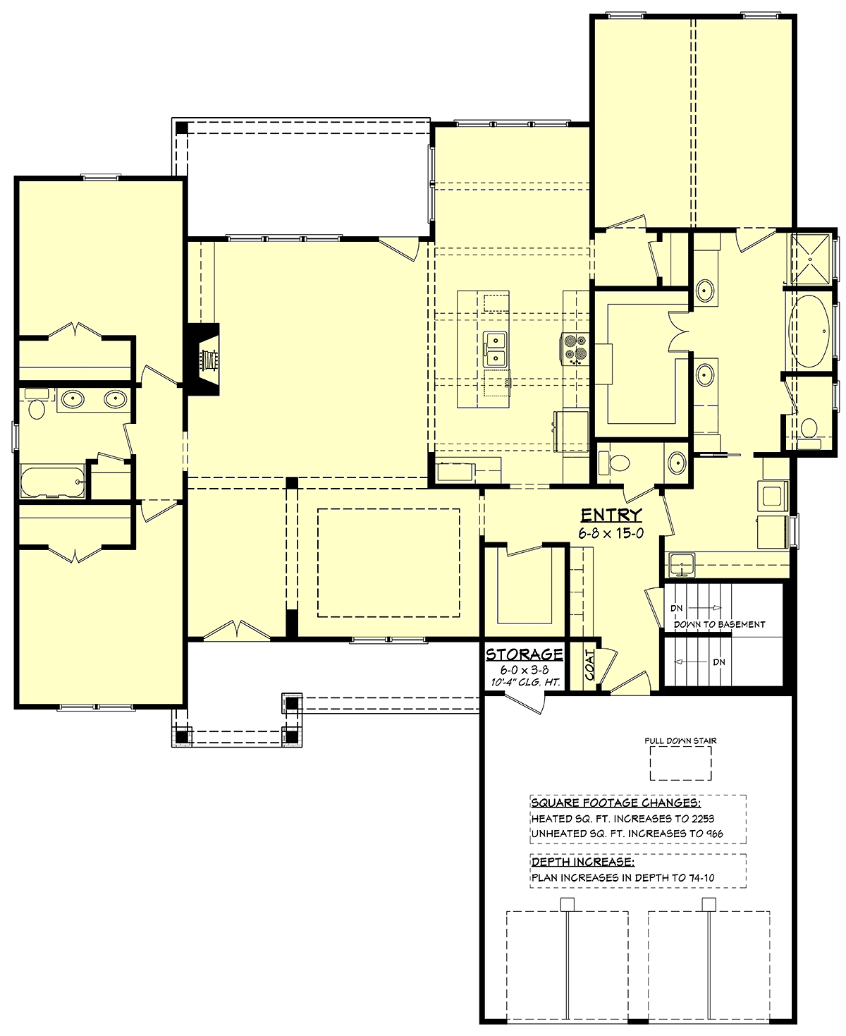 House Plan 80859 - Traditional Style with 2234 Sq Ft, 3 Bed, 2 Ba ...