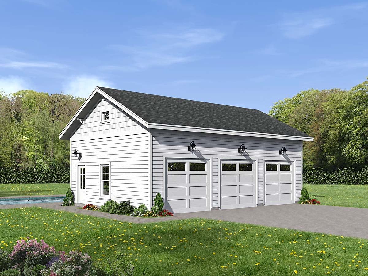 Garage Plan 80953 - 3 Car Garage Traditional Style | COOLhouseplans.com