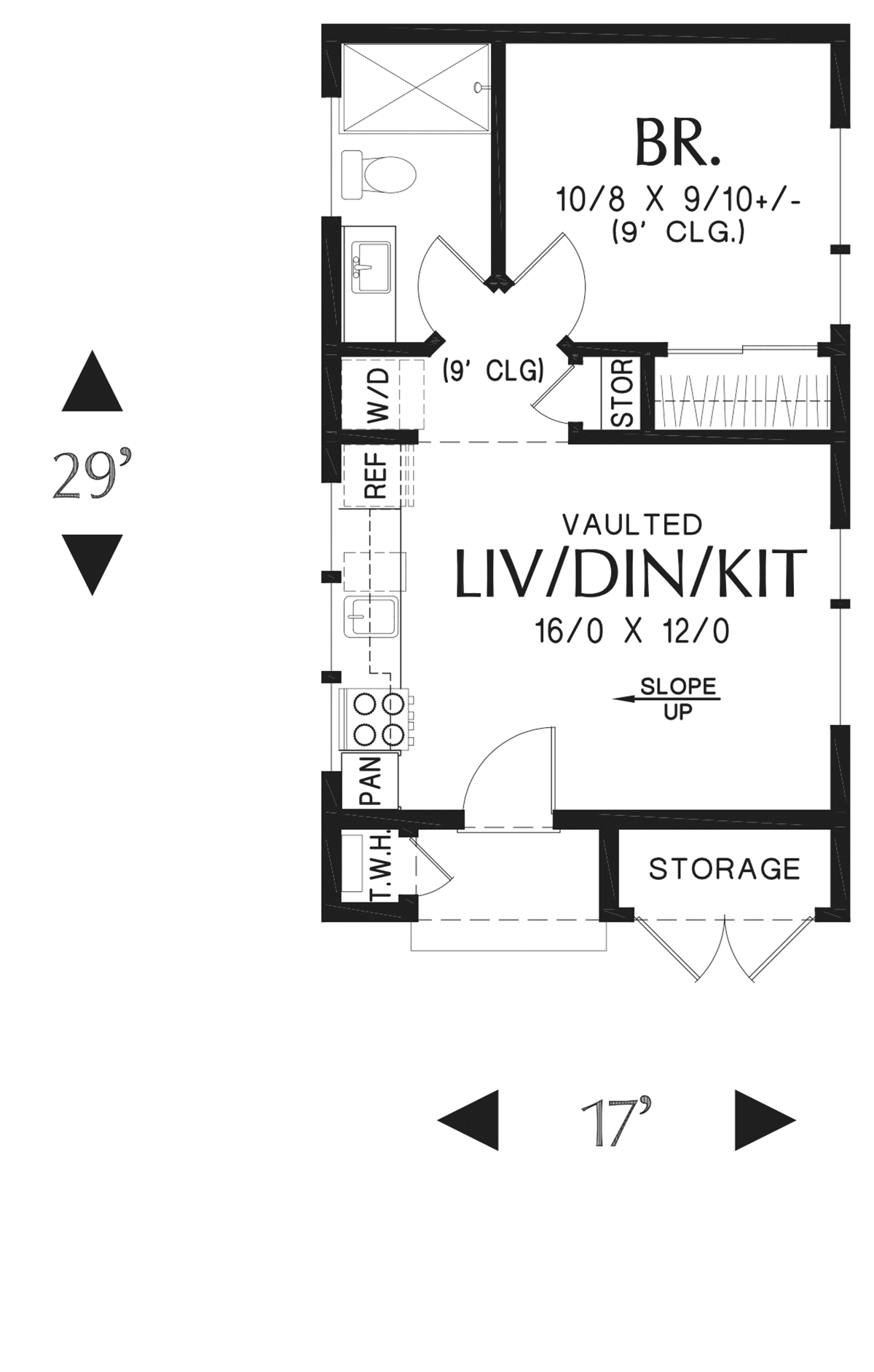 House Plan 81383 - Contemporary Style with 442 Sq Ft, 1 Bed, 1 Ba ...
