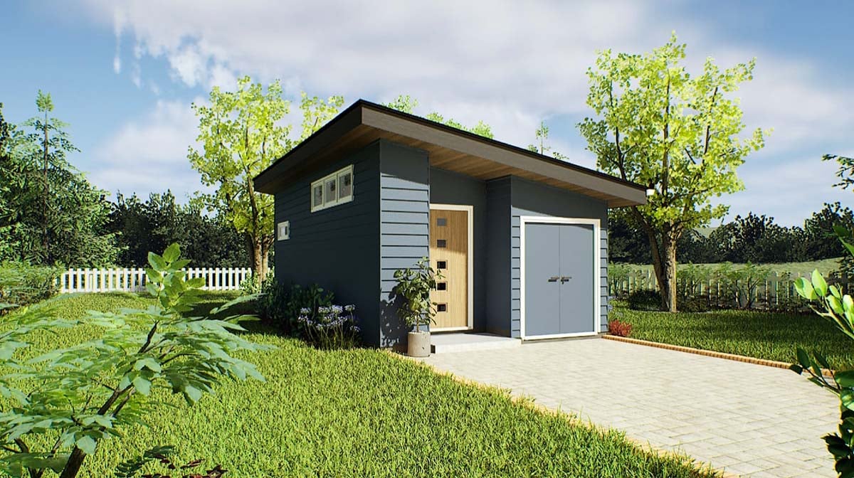 House Plan 81383 - Contemporary Style with 442 Sq Ft, 1 Bed, 1 Ba ...