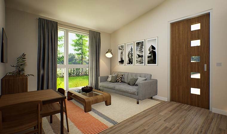 House Plan 81383 - Contemporary Style with 442 Sq Ft, 1 Bed, 1 Ba ...