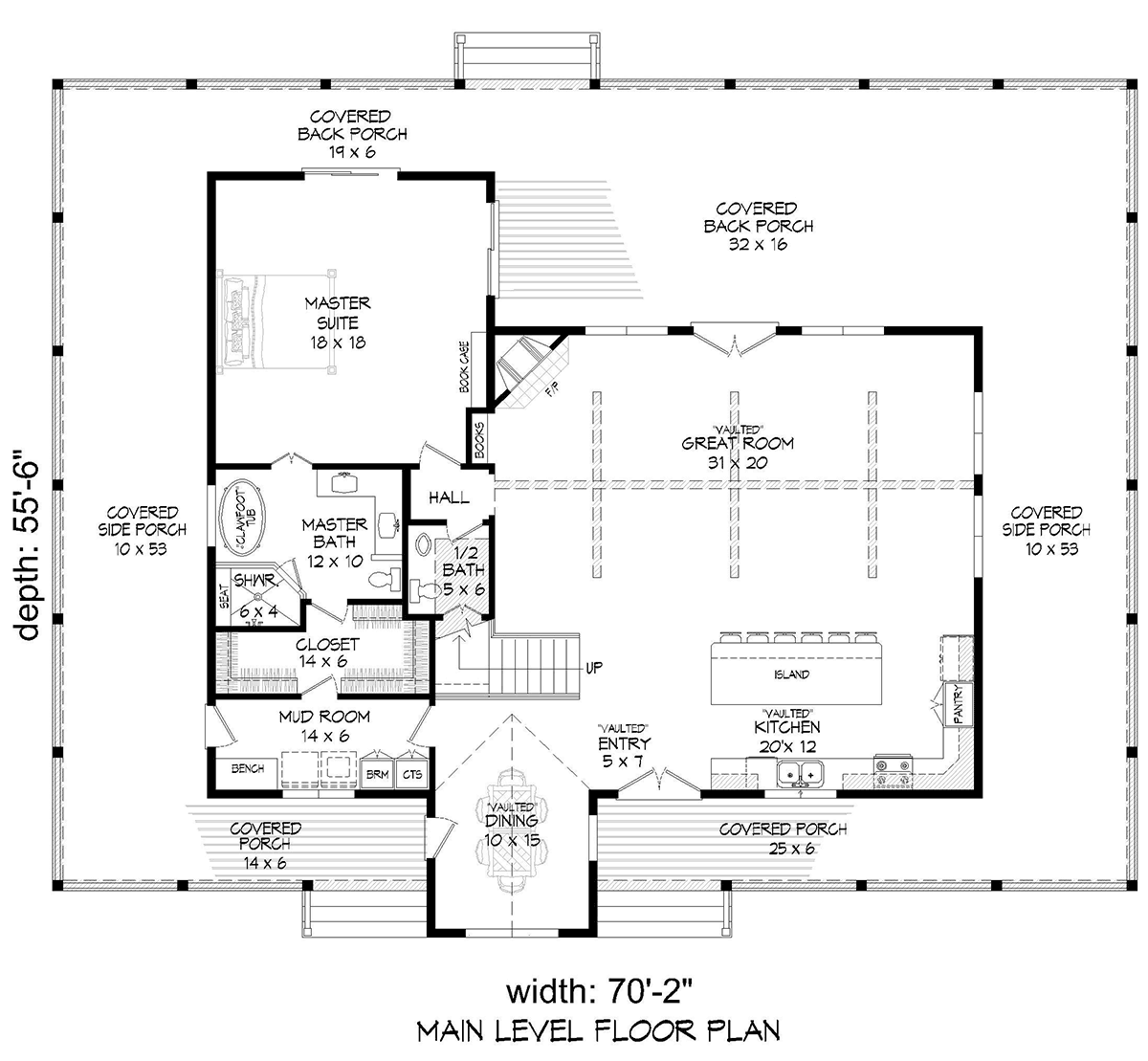 House Plan 81508 - Traditional Style with 2500 Sq Ft, 3 Bed, 2 Ba ...
