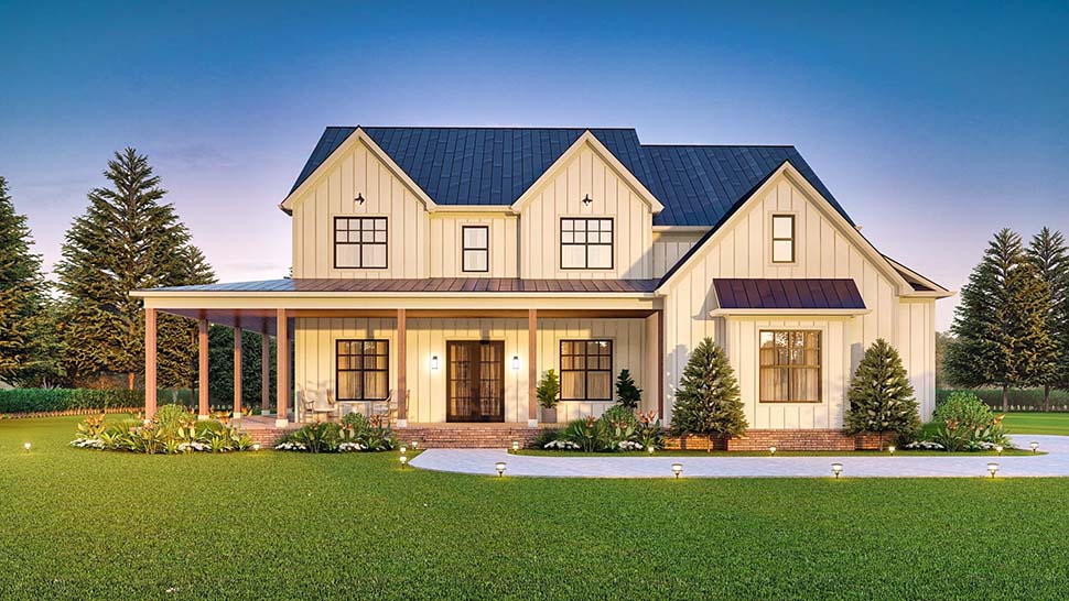 House Plan 81695 - New American Style with 3694 Sq Ft, 4 Bed, 3 B ...