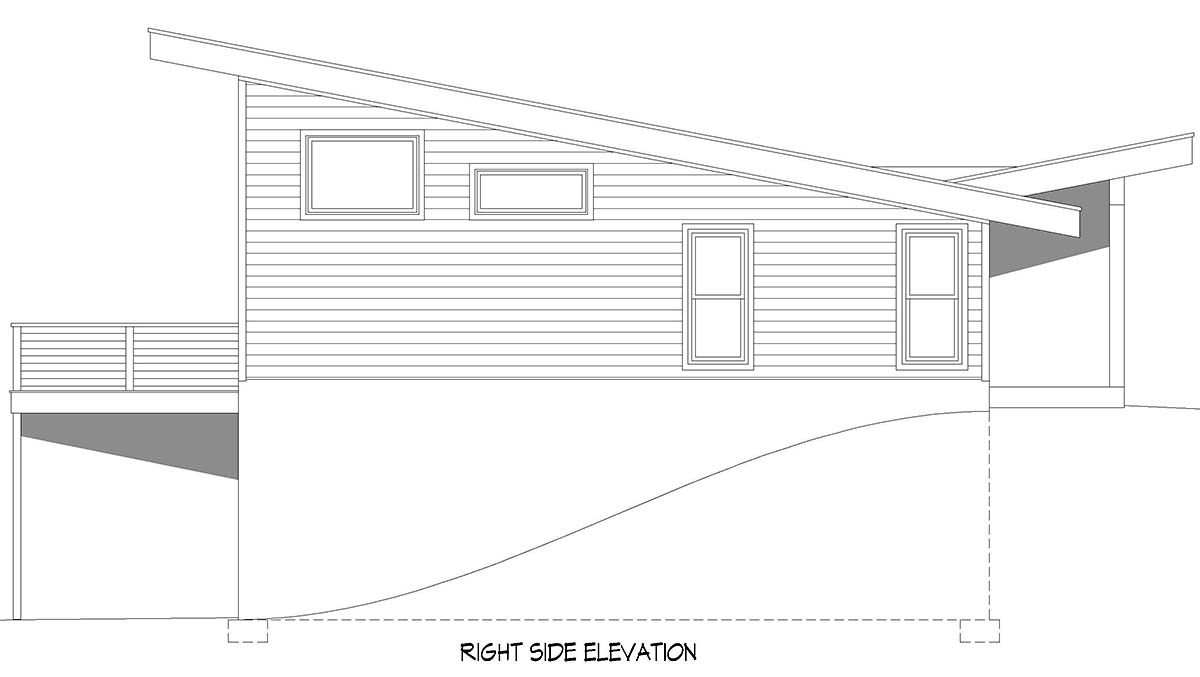 Garage-Living Plan 81774 - Modern Style with 1000 Sq Ft, 1 Bed, 2 ...