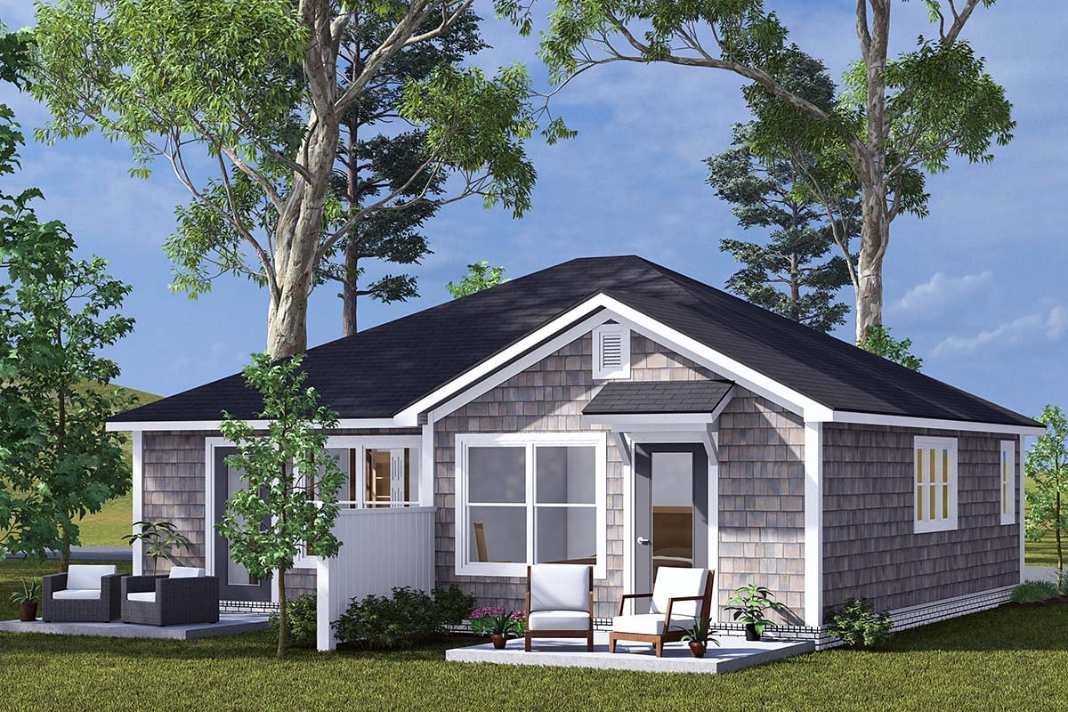 Multi-Family Plan 82892 - Traditional Style with 992 Sq Ft, 2 Bed ...