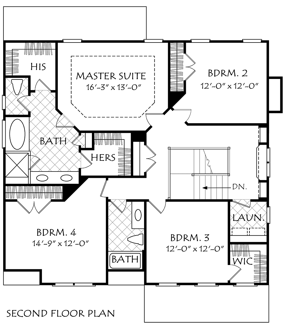 House Plan 83075 - Traditional Style with 2386 Sq Ft, 4 Bed, 2 Ba ...