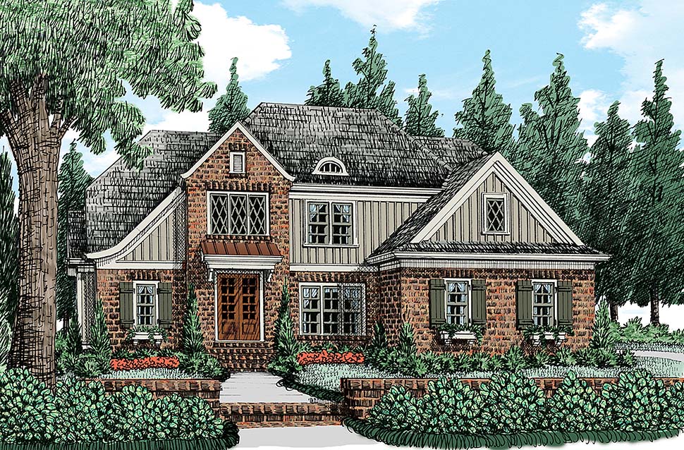 House Plan 83085 - Tudor Style with 2413 Sq Ft, 4 Bed, 3 Bath | COOLhouseplans.com