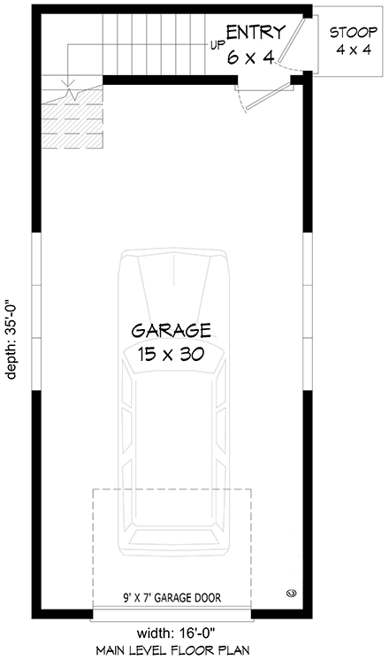 Garage Plan 83428 - 1 Car Garage Prairie Style