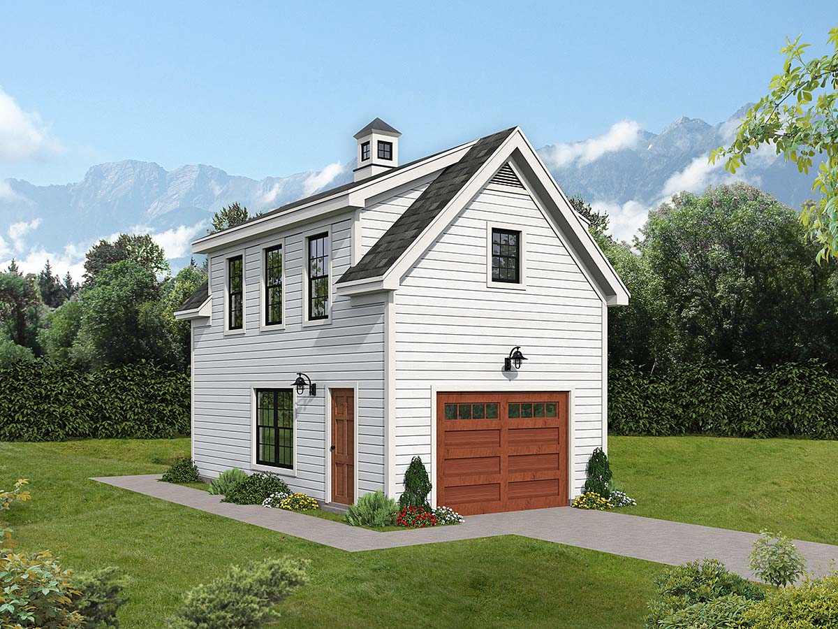 Garage Plan 83435 - 1 Car Garage Prairie Style | COOLhouseplans.com