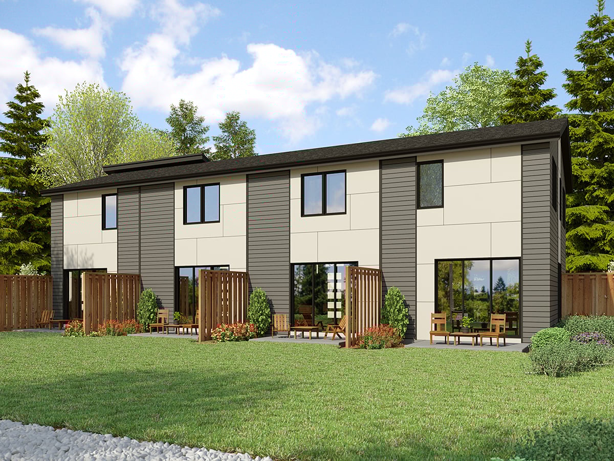 Multi-Family Plan 83577 - Modern Style with 4517 Sq Ft, 8 Bed, 5