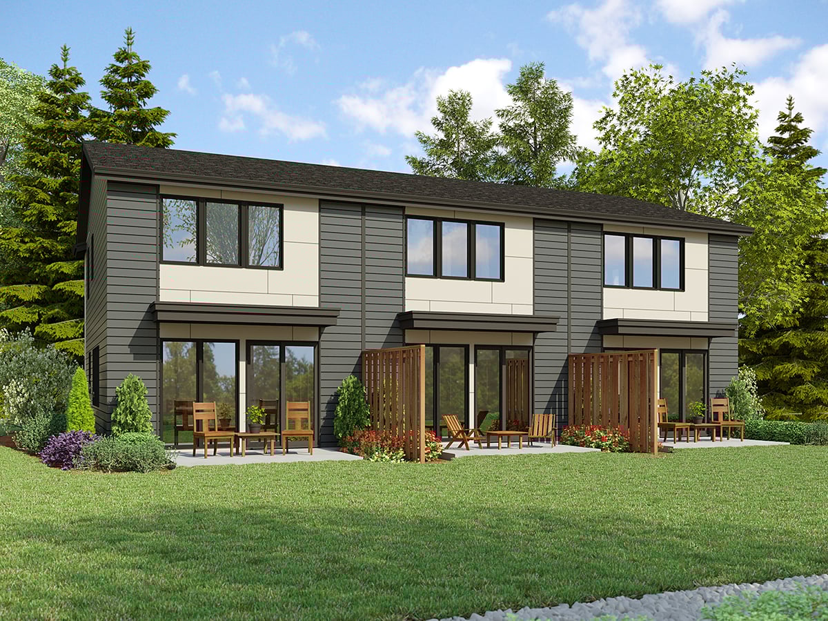 Multi-Family Plan 83578 - Modern Style with 4047 Sq Ft, 9 Bed, 6 ...