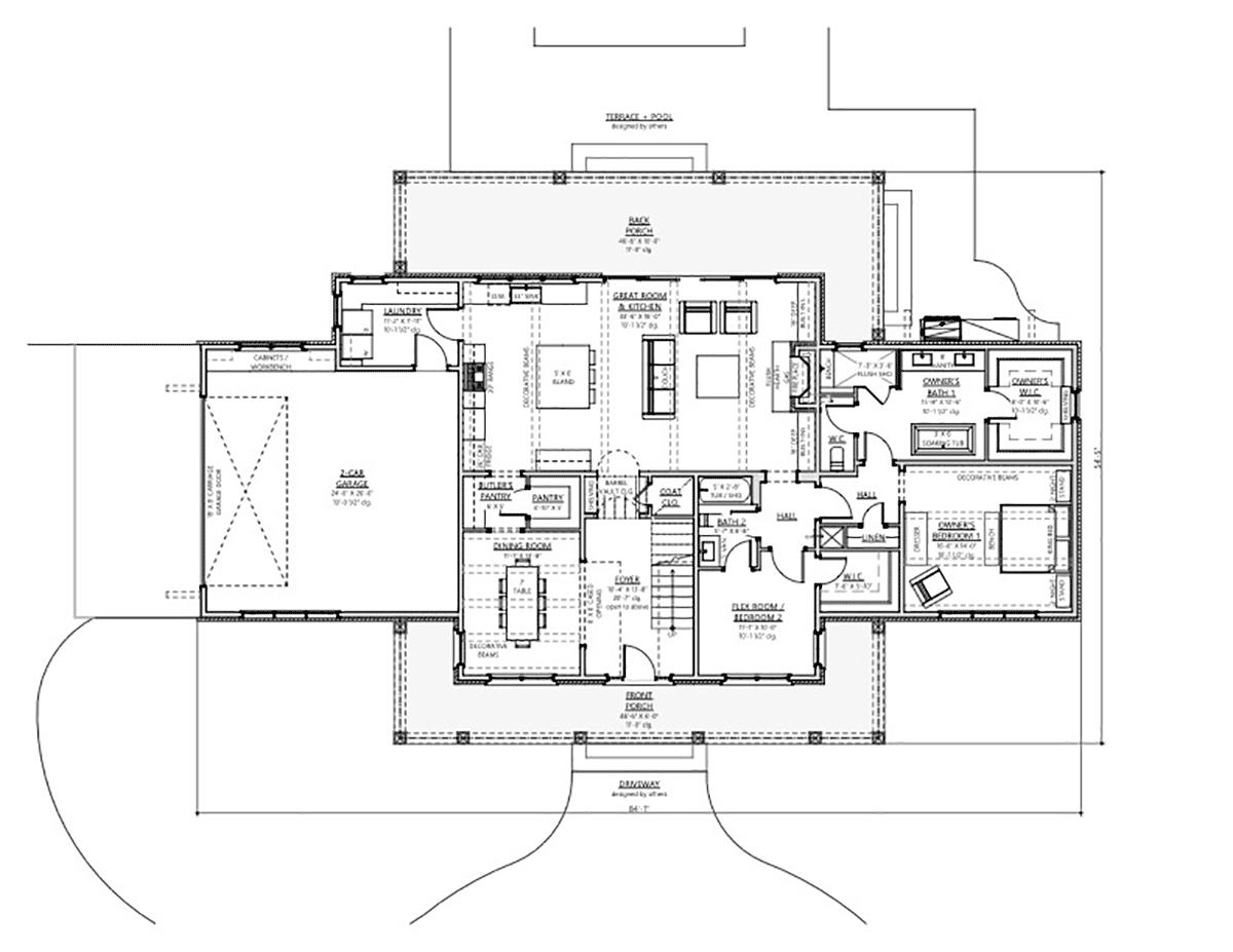 House Plan 83924 - Farmhouse Style with 2984 Sq Ft, 4 Bed, 4 Bath ...