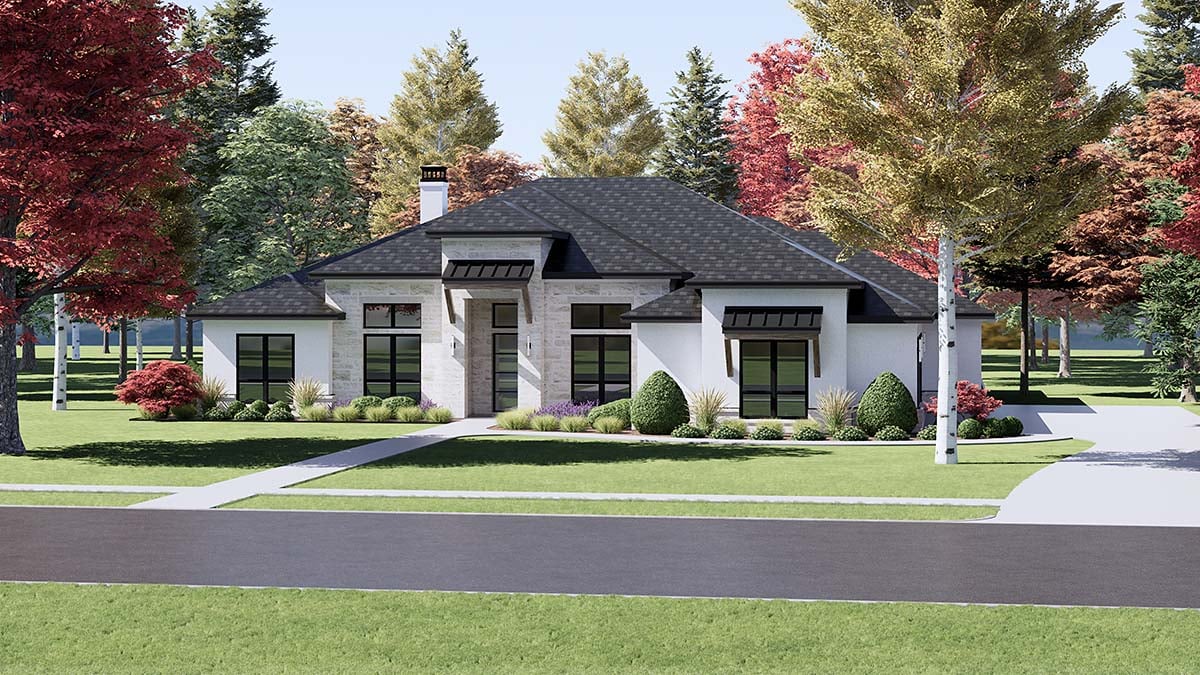 House Plan 84108 - Modern Style with 3621 Sq Ft, 5 Bed, 3 Bath, 1 ...