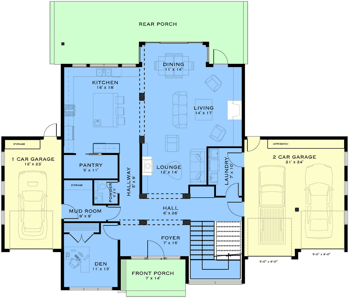 House Plan 84656 - Modern Style with 3680 Sq Ft, 3 Bed, 3 Bath, 1 ...